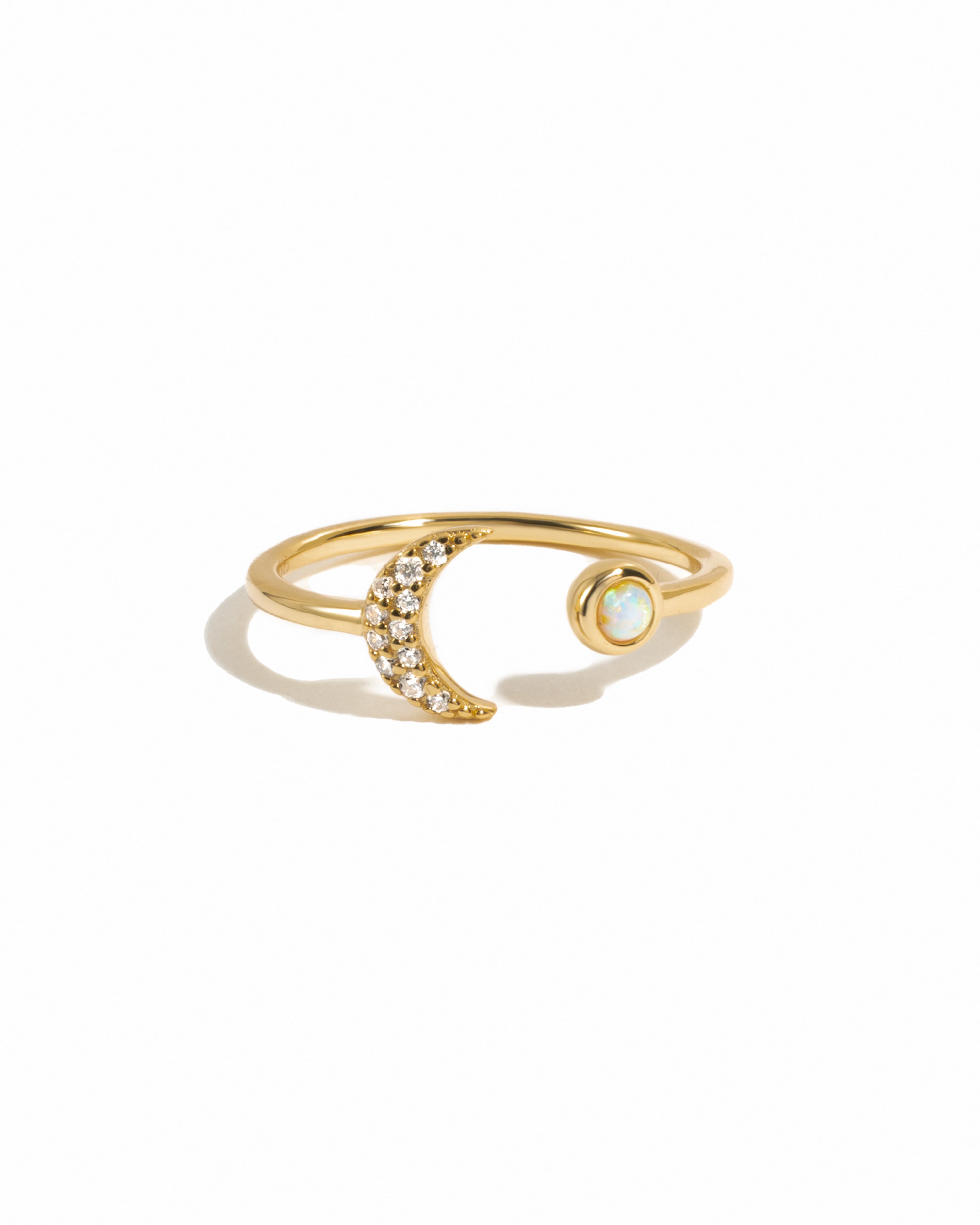 Opal & CZ Moon Ring – Sami Jewels