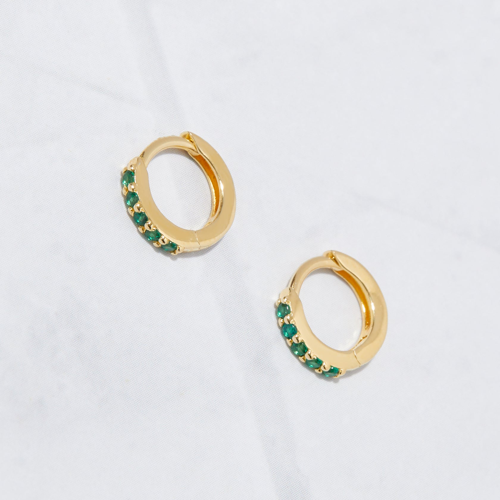 Emerald CZ Huggies – Sami Jewels