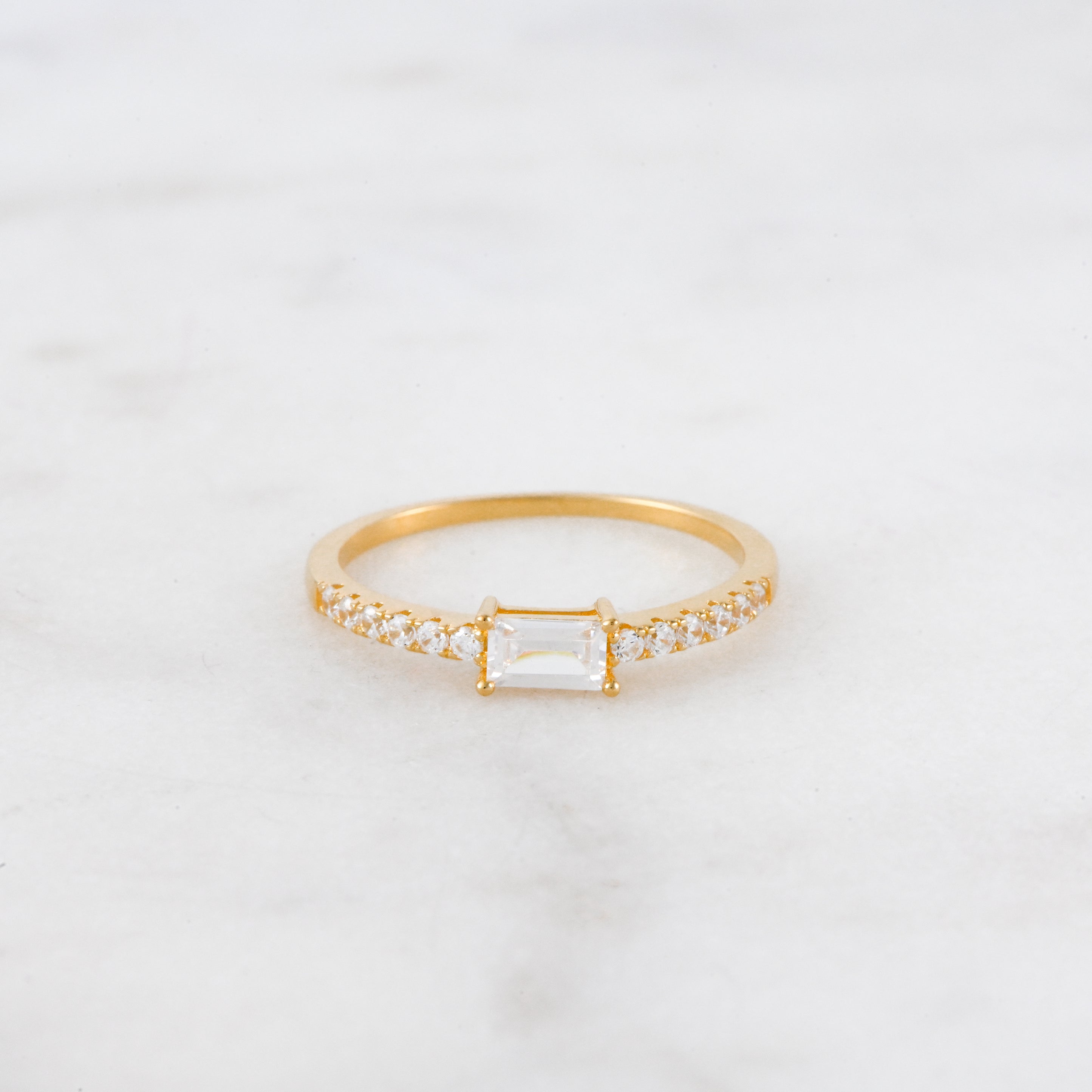 Baguette & CZ Stacking Ring – Sami Jewels